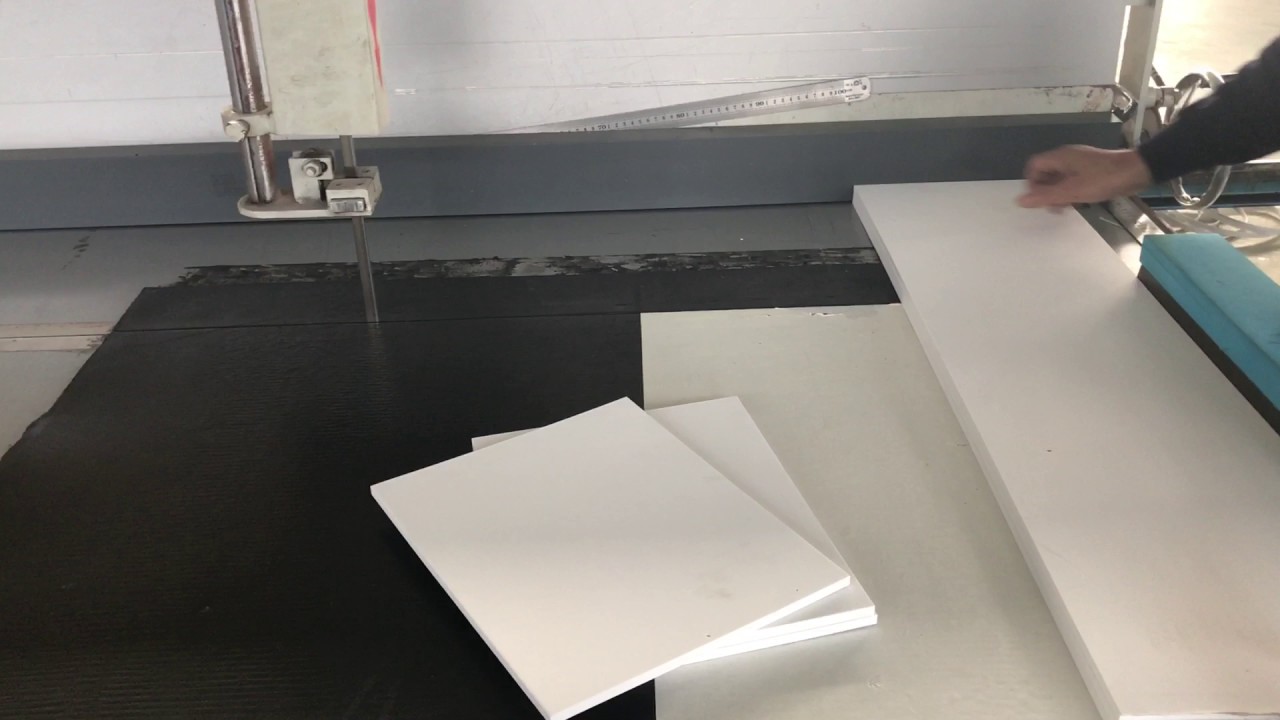 Splitting EVA foam sheet into smaller size - YouTube