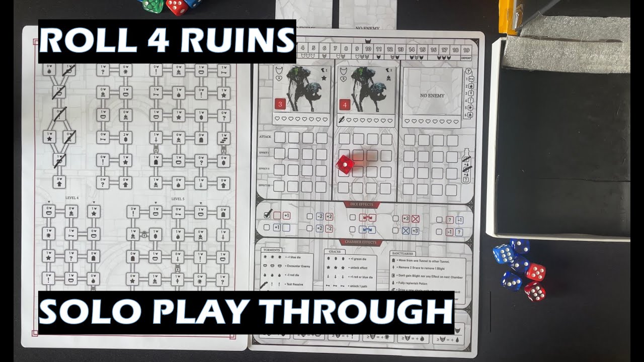 Roll 4 Ruins Solo Play Through PnP board game - YouTube
