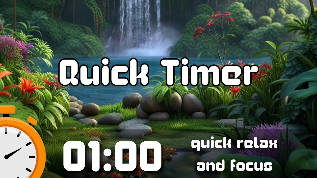 1-Minute Break Time | Waterfall Sounds & Lofi Music Timer for Quick ...