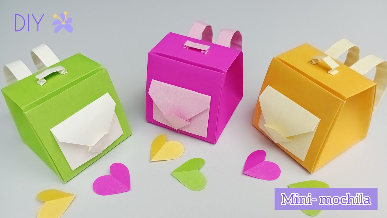 DIY 💗 - Como hacer una MOCHILA de papel / Mini mochila /How to make a ...