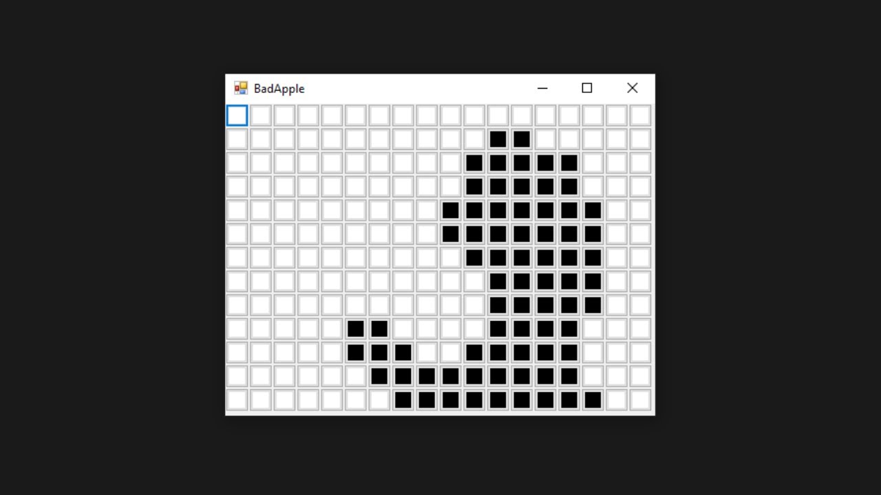 Bad Apple - but it is windows forms buttons - YouTube