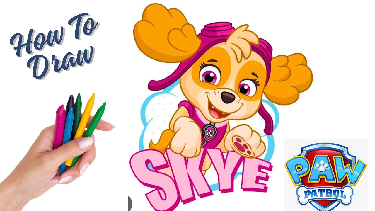 Paw Patrol - How to draw skye || Easy drawing for kids - YouTube