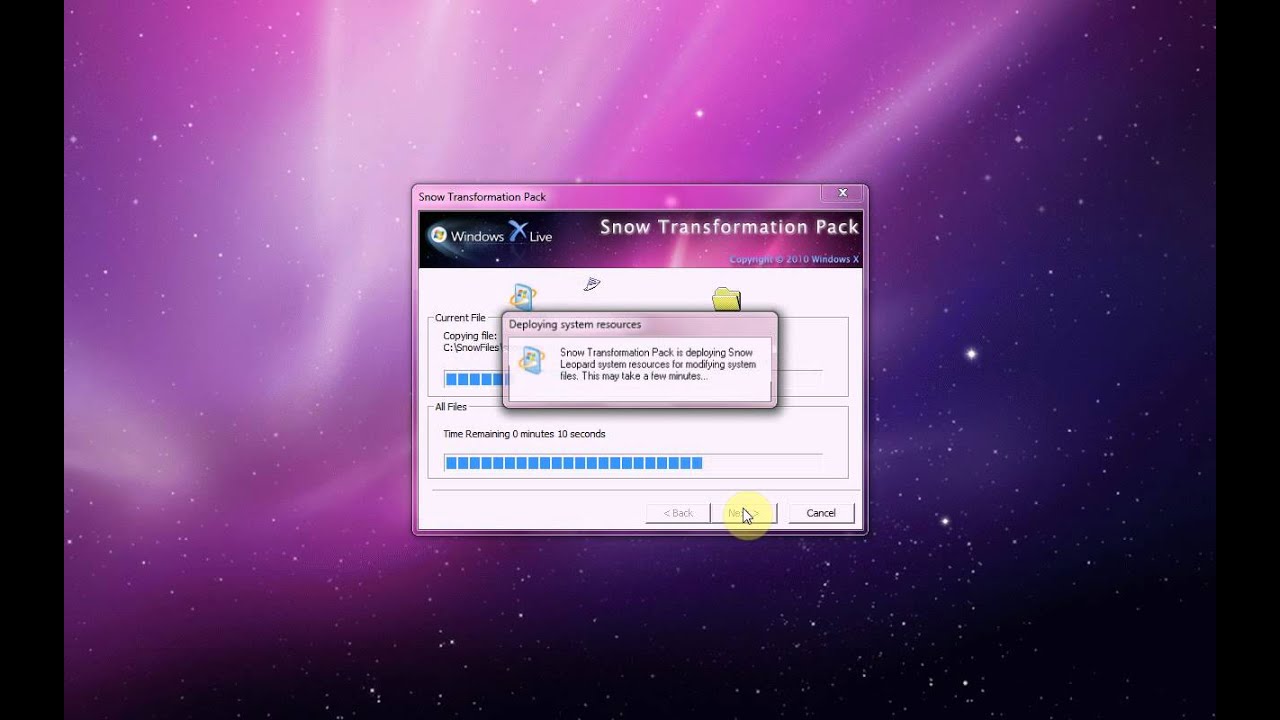 تثبيت برنامج Snow Transformation Pack لتحويل ويندوز7 للماكنتوش.flv - YouTube