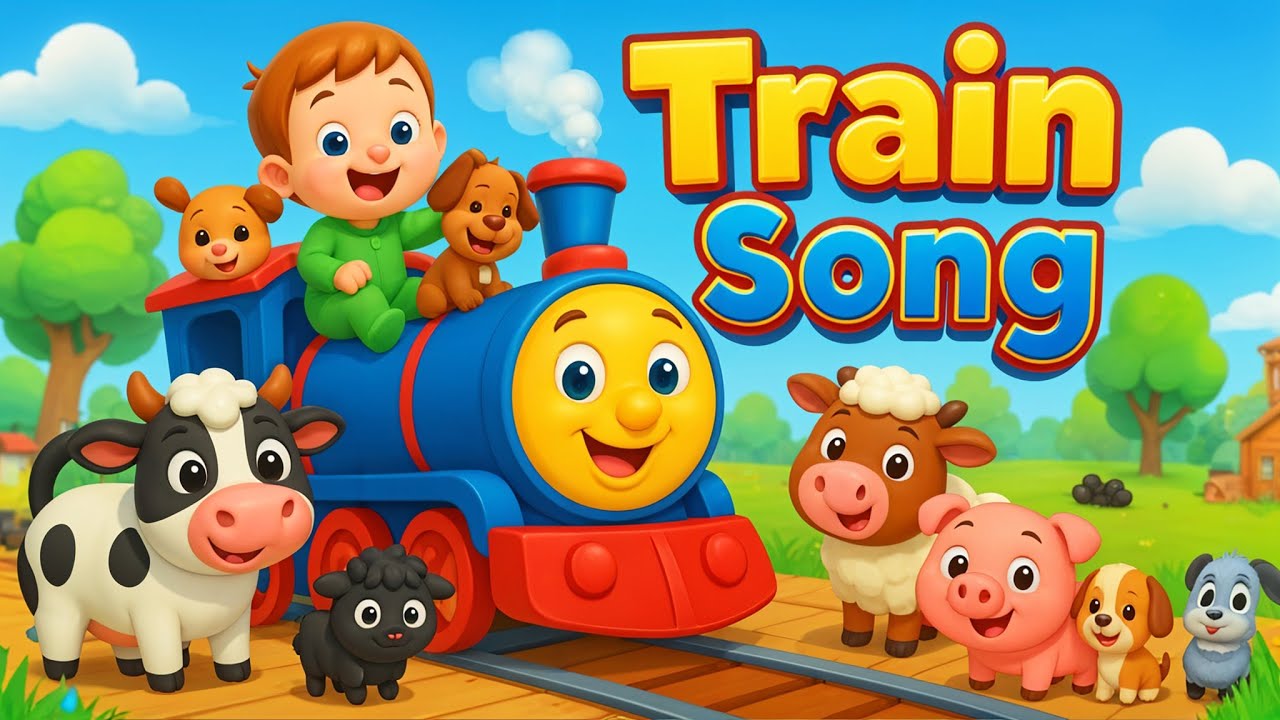 Train Song for Kids 🚂 | Colorful Choo Choo Adventure with Animals ...