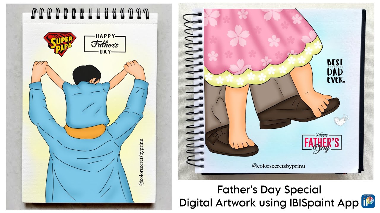Father's Day Special Digital Art😍 Digital Art Tutorial using IBISpaint ...