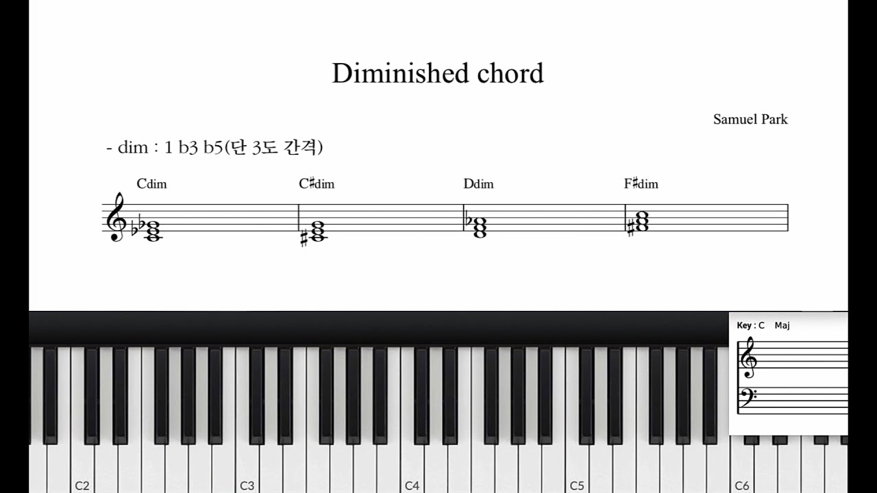 dim 코드 쉽게 치는 방법 - 피아노 코드 반주법 - YouTube