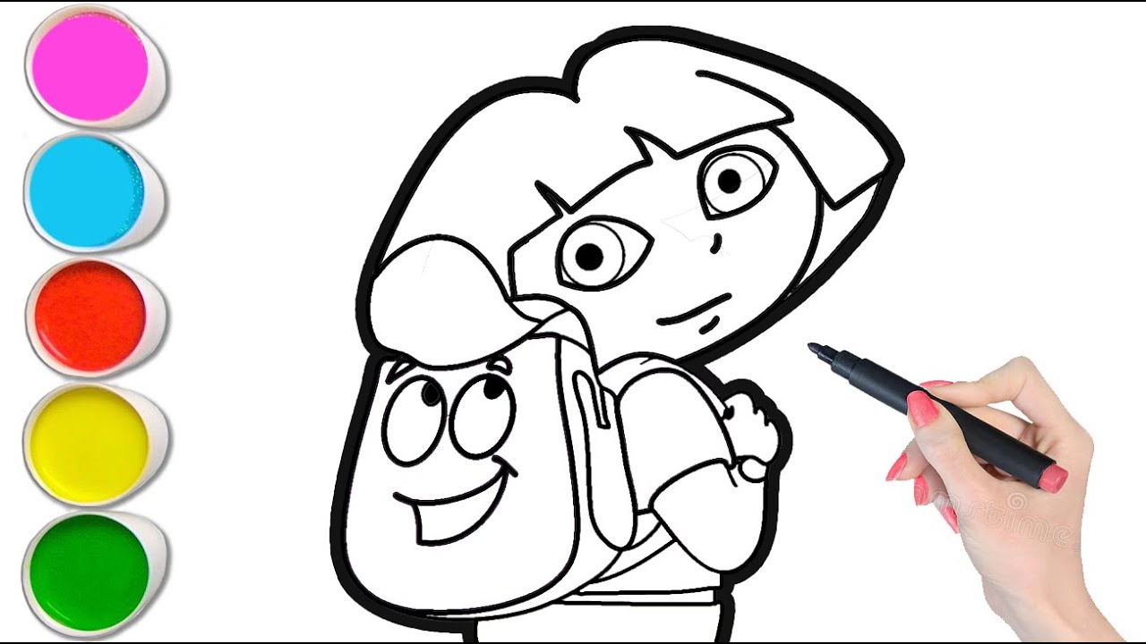 Dora The Explorer Drawing, Painting and Coloring For Kids, Toddlers ...