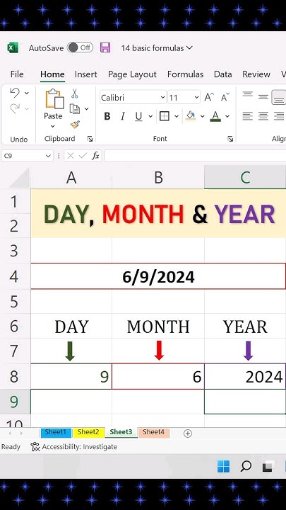 Date, Day, Month, Year Formulas In Excel | All Date Functions in Excel | #shorts #excel - YouTube