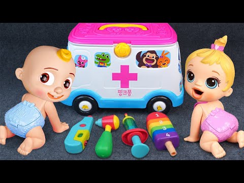 16 Minutes Satisfying Unboxing Pinkfong Doctor Toys, Ambulance Playset ASMR | Review Toys