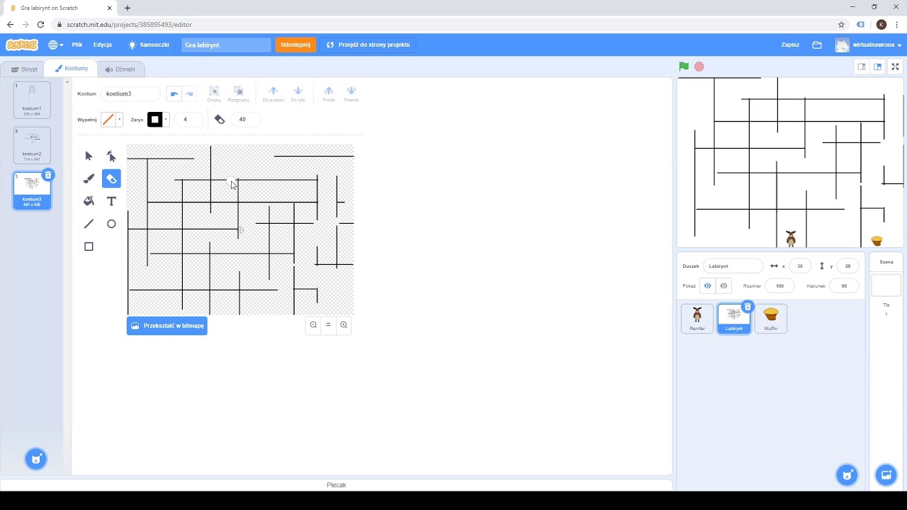 Scratch: Lekcja 4 - Gra labirynt - ulepszenie - YouTube