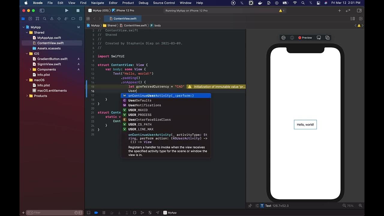 [SWIFTUI HANDBOOK] 053 User Defaults - YouTube
