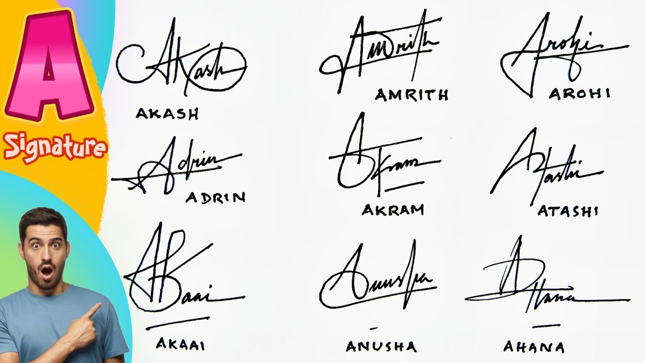 Beautiful Signature | Signature with alphabet A🤩 || Anup calligraphy ...