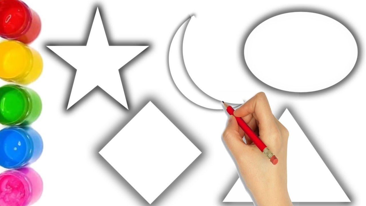 Shapes Drawing,Star,circle, oval,crescent,diamond,learn by draw and ...