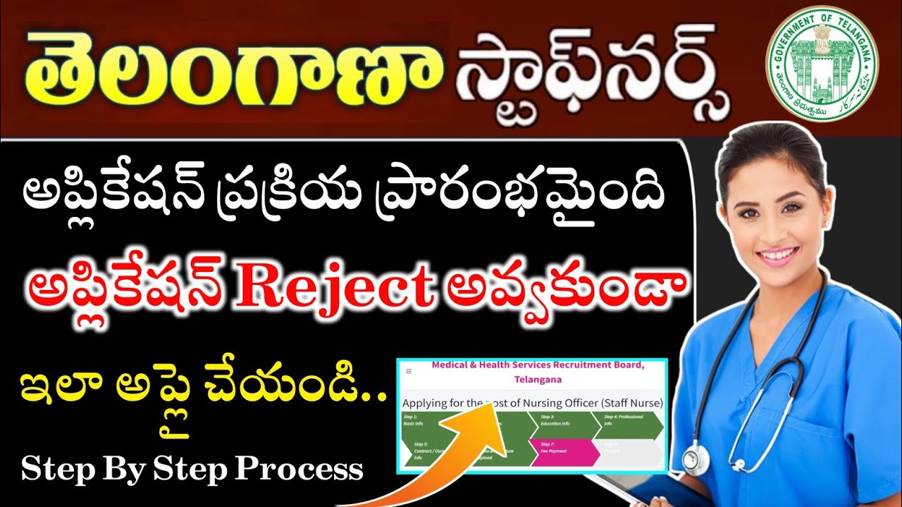 Telangana Staff Nurse Jobs Application Process | How to Apply TG Staff ...