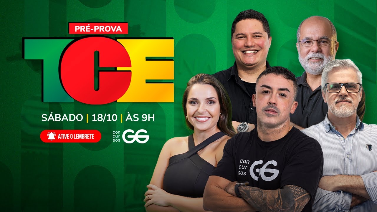 PRÉ-PROVA TCE | DIA 18/10, ÀS 9H | GG CONCURSOS - YouTube