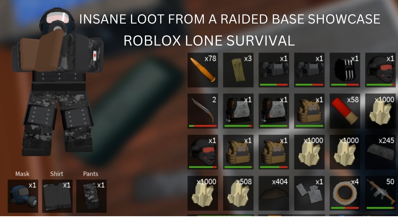 Show casing raided base loot in Lone survival Roblox. - YouTube