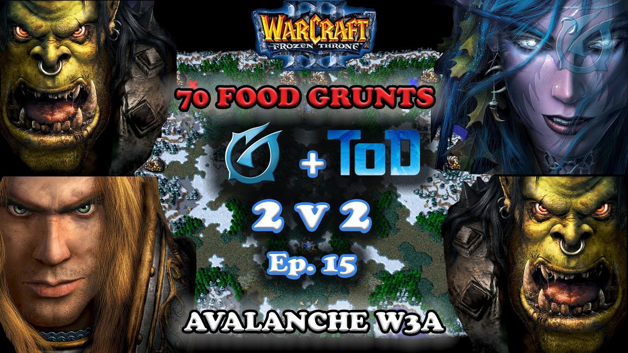 Grubby | Warcraft 3 The Frozen Throne | 2v2 with ToD - 70 Food Grunts ...