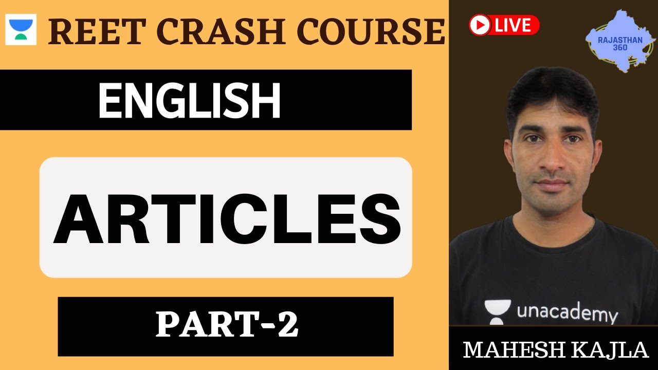 Articles | Part-2 | English | REET Crash Course 2021| Mahesh Kumar ...
