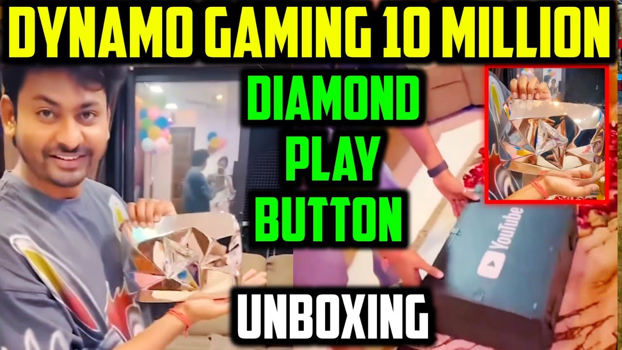 Dynamo Gaming 10 Million Diamond Play Button Unboxing & Celebration ...