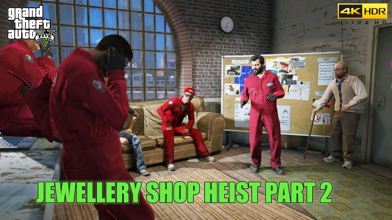 GTA 5 - Michael & Lester's plan Jewellery shop Heist #2 || 4K - YouTube