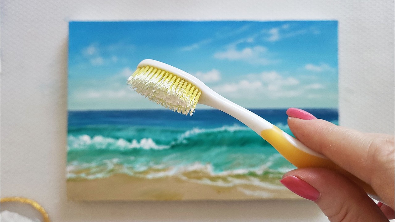 Painting Sea Wave Easy / Seascape / Relaxing Acrylic Painting Step by ...