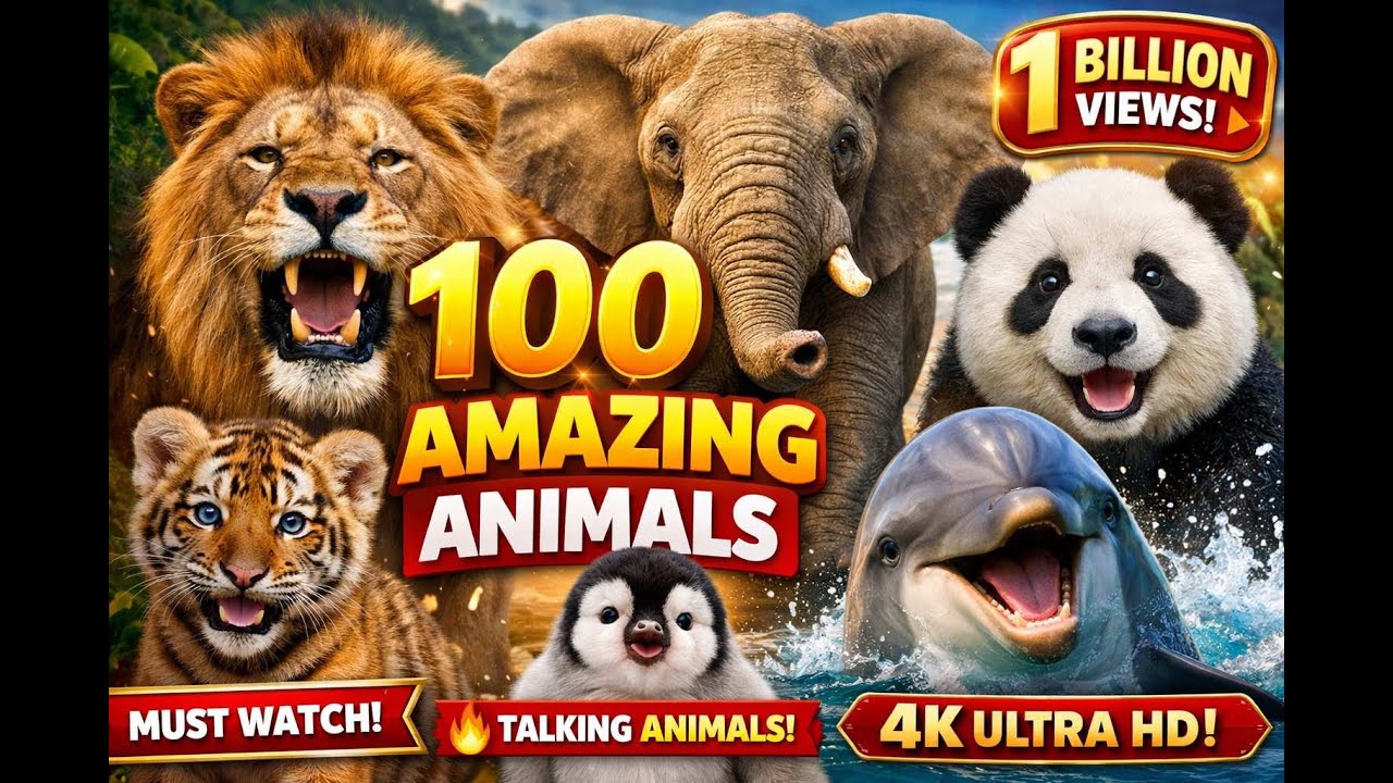 100 Amazing Animals Walking & Talking to the Camera! 🦁🐘🐬 | Ultra ...