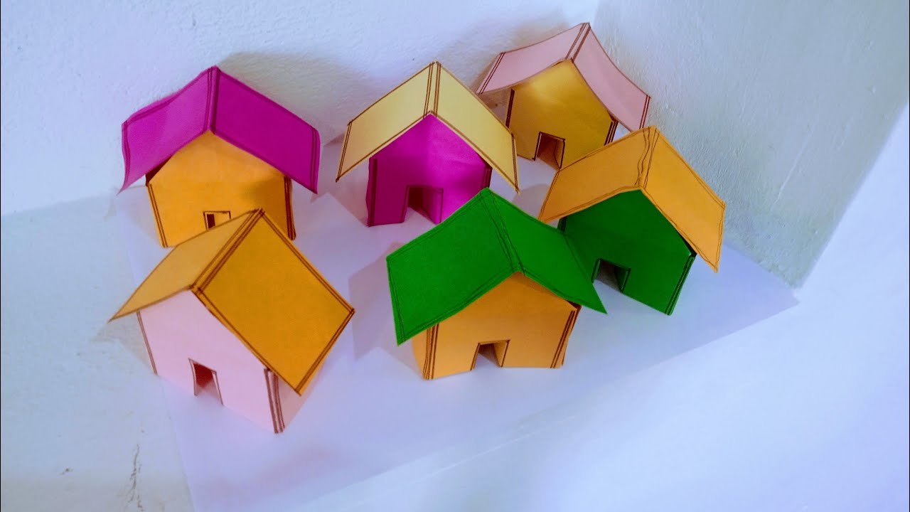How to create paper house craft - YouTube