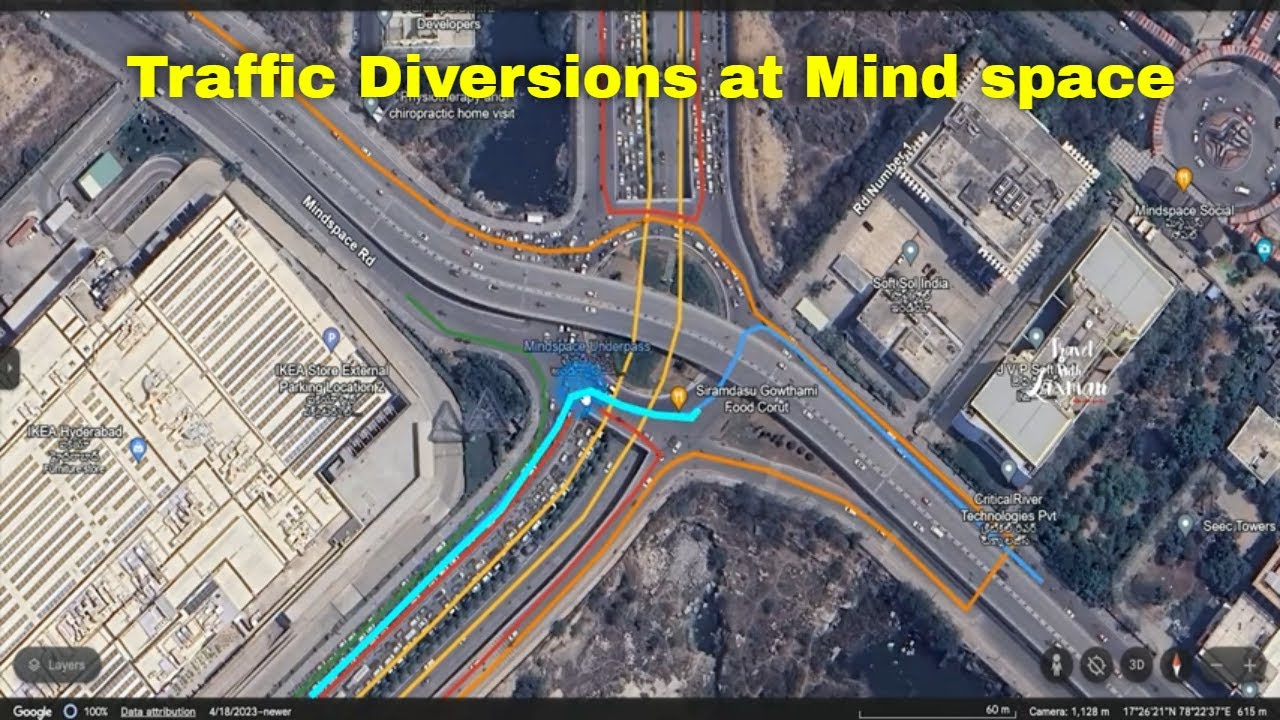 New Traffic Diversions at Mind Space Junction - YouTube