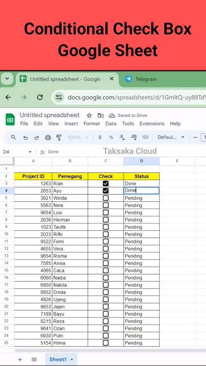 Conditional Check Box Google Sheet #tutorial #spreadsheet #excel #tipsandtricks #workhack #top # ...