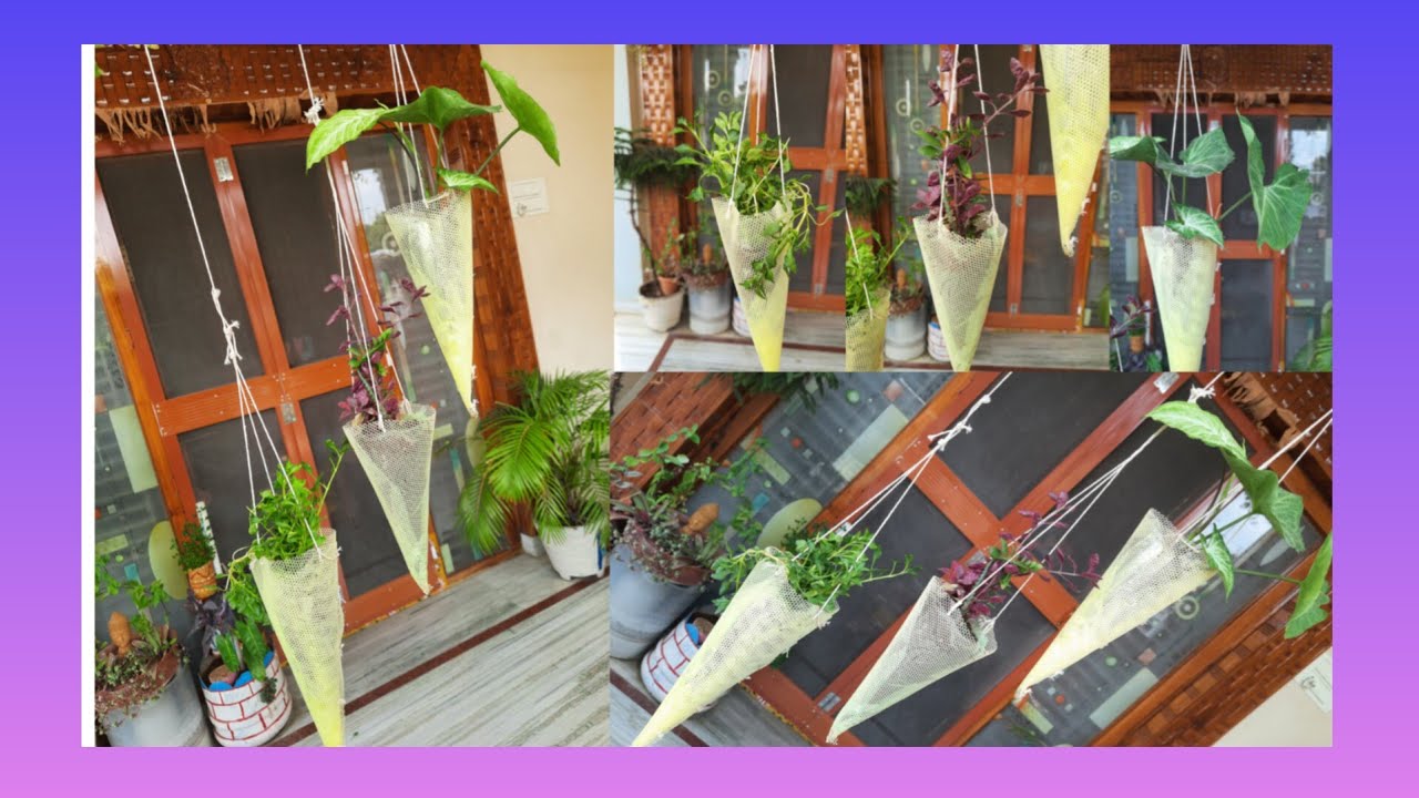 How to make trendy Hanging cone planters ll Handmade cone planters ll Hanging planter ideas ll ...