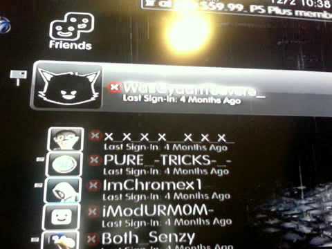 My Friends List On PS3 - YouTube
