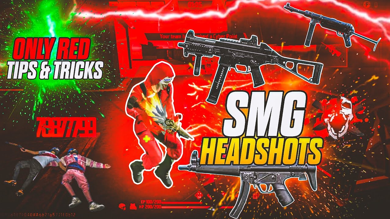 SMG Guns Headshot Trick -FreeFire🔥| All SMG Weapons Red Numbers Trick ...