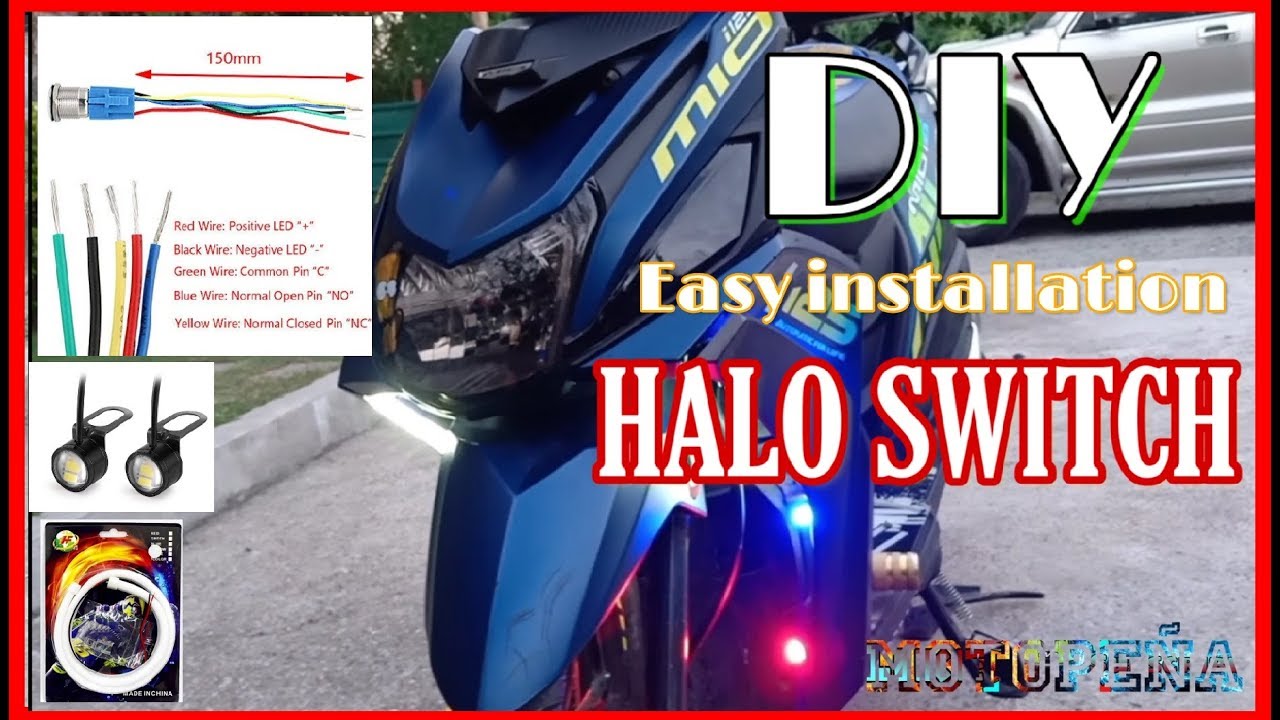 DIY easy install HALO SWITCH in MIO i125 - YouTube