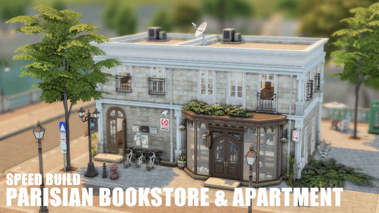 Paris old bookstore and apartment | The Sims 4 Speed Build [CC in ...