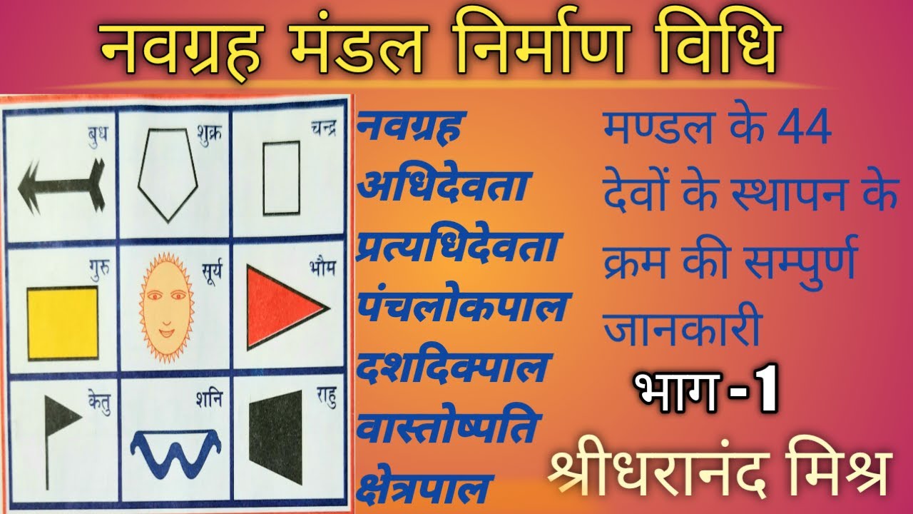 नवग्रह मंडल निर्माण की संपूर्ण जानकारी सिर्फ एक वीडियो मे ##श्रीधरानंद ...