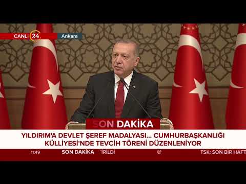 #CANLIYAYIN Başkan Erdoğan'dan Meclis Başkanı Binali Yıldırım'a devlet şeref madalya veriyor