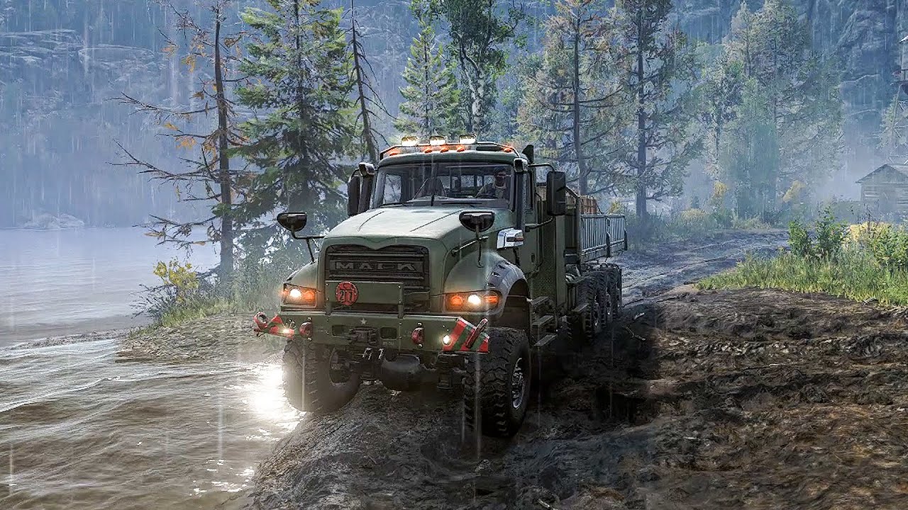 Snow Runner | Mack Defense | Ferry Construction - YouTube