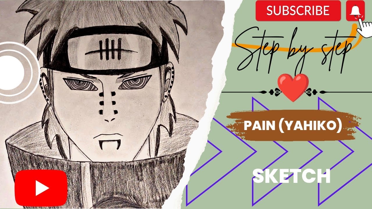 Step by Step sketching of PAIN (YAHIKO)_By Syeda Craft n'Creations # ...