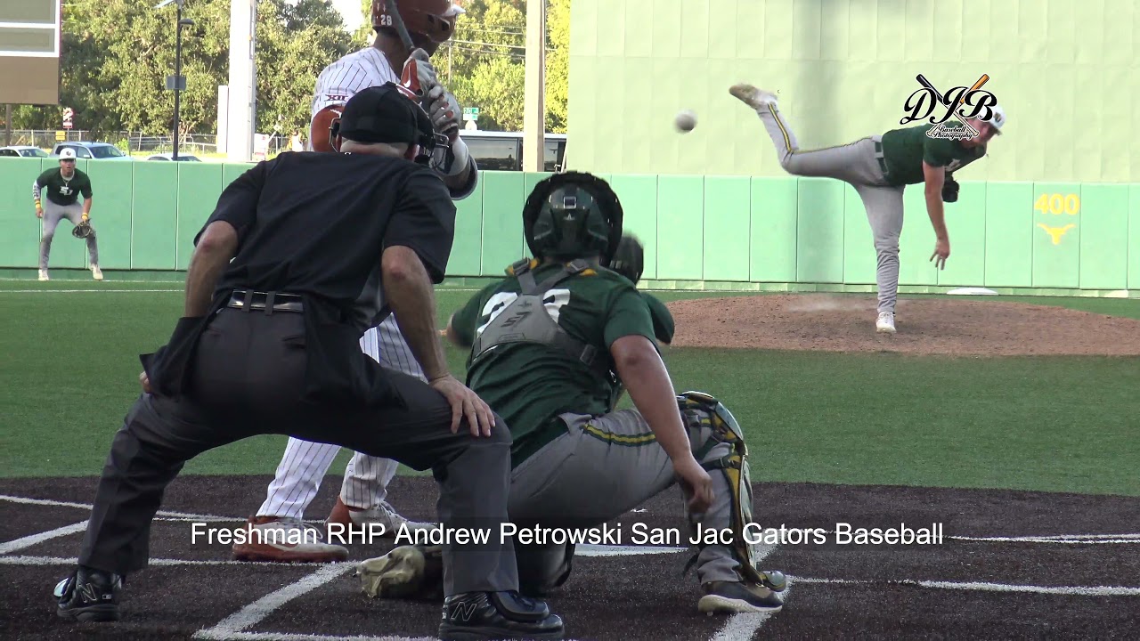 Freshman RHP Andrew Petrowski San Jac Gators Baseball - YouTube