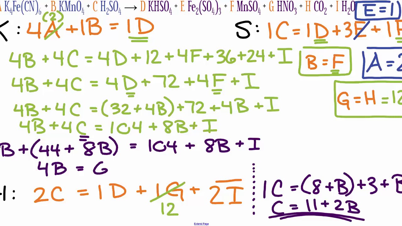 Algebraic Balancing for Difficult Chemical Reaction Problems (NO AUDIO ...