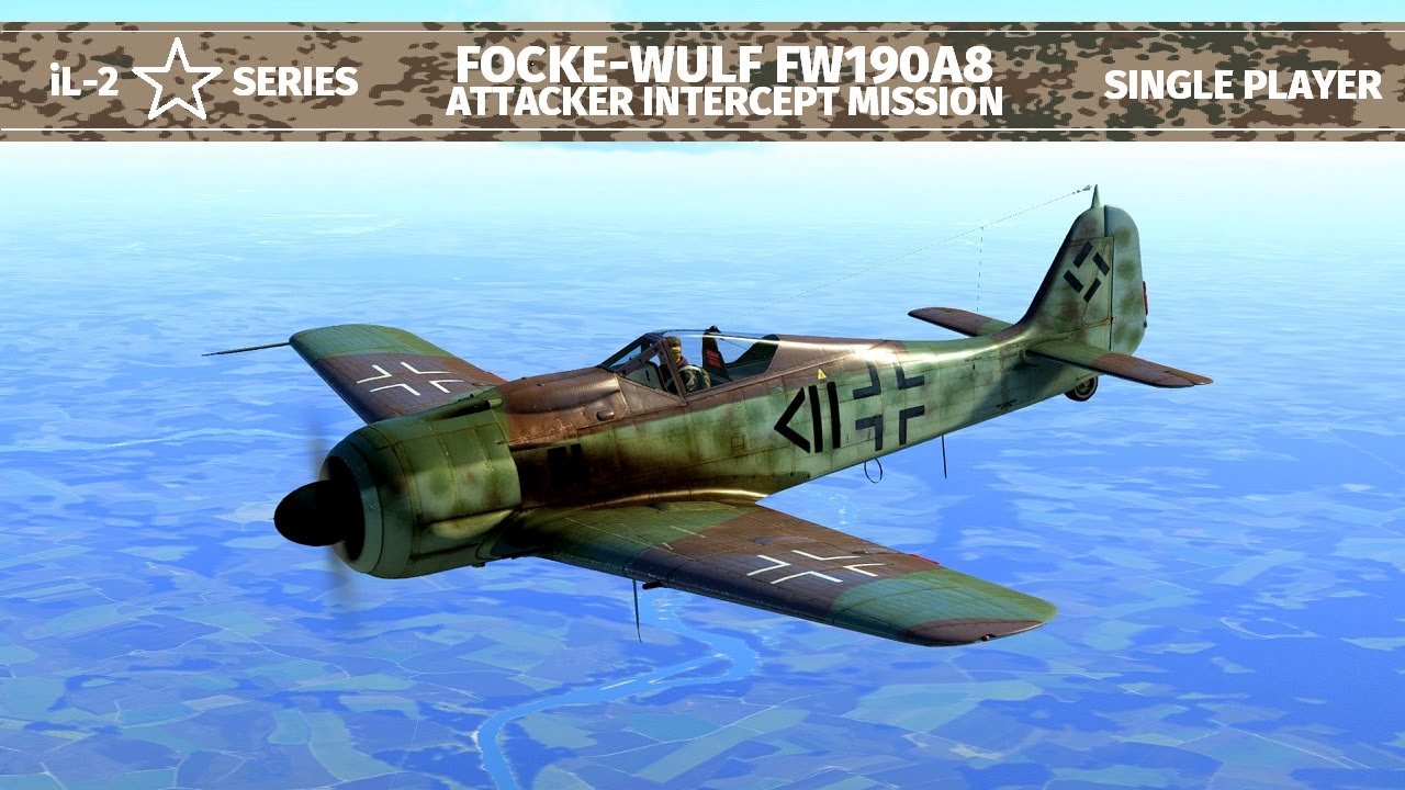 iL-2 Series Focke-Wulf FW190A8 Attacker Intercept Mission in 4K UHD ...