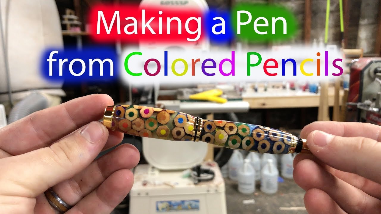 Making A Pen from Colored Pencils & Alumilite Resin - YouTube