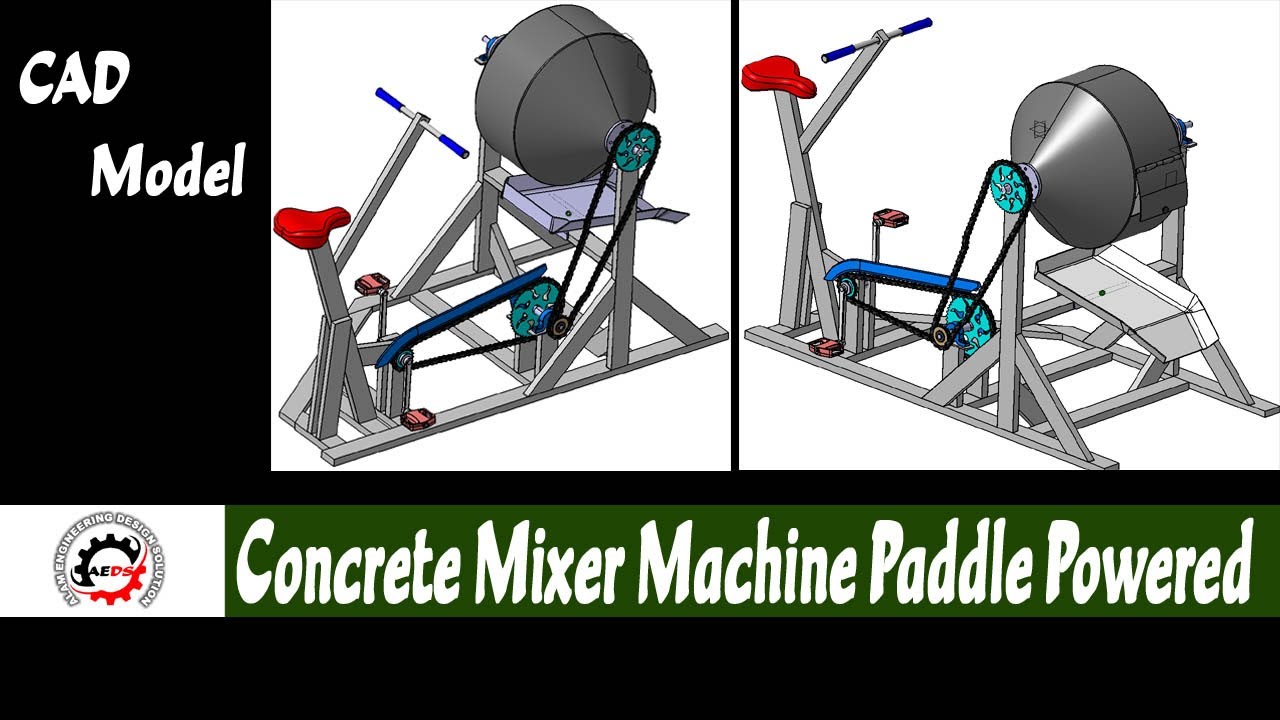 Concrete Mixer # 01 | CAD design | paddle powered concrete Mixer | Alam ...