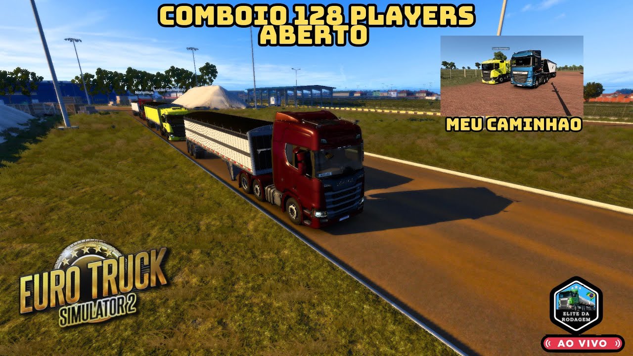🔴live On🔴📹jogando Euro Truck Simulator 2 Comboio 128 Players Mapa Elite