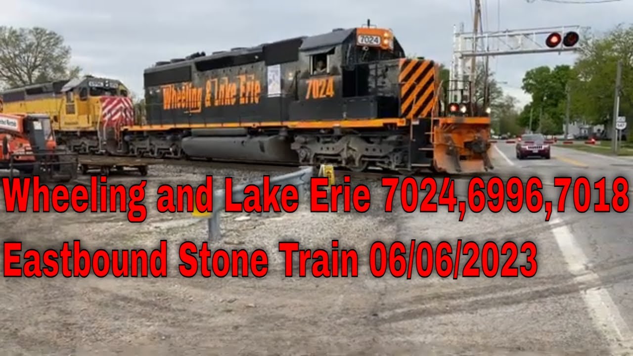 Wheeling and Lake Erie 7024,6996,7018 Eastbound Stone Train 06/06/2023 - YouTube