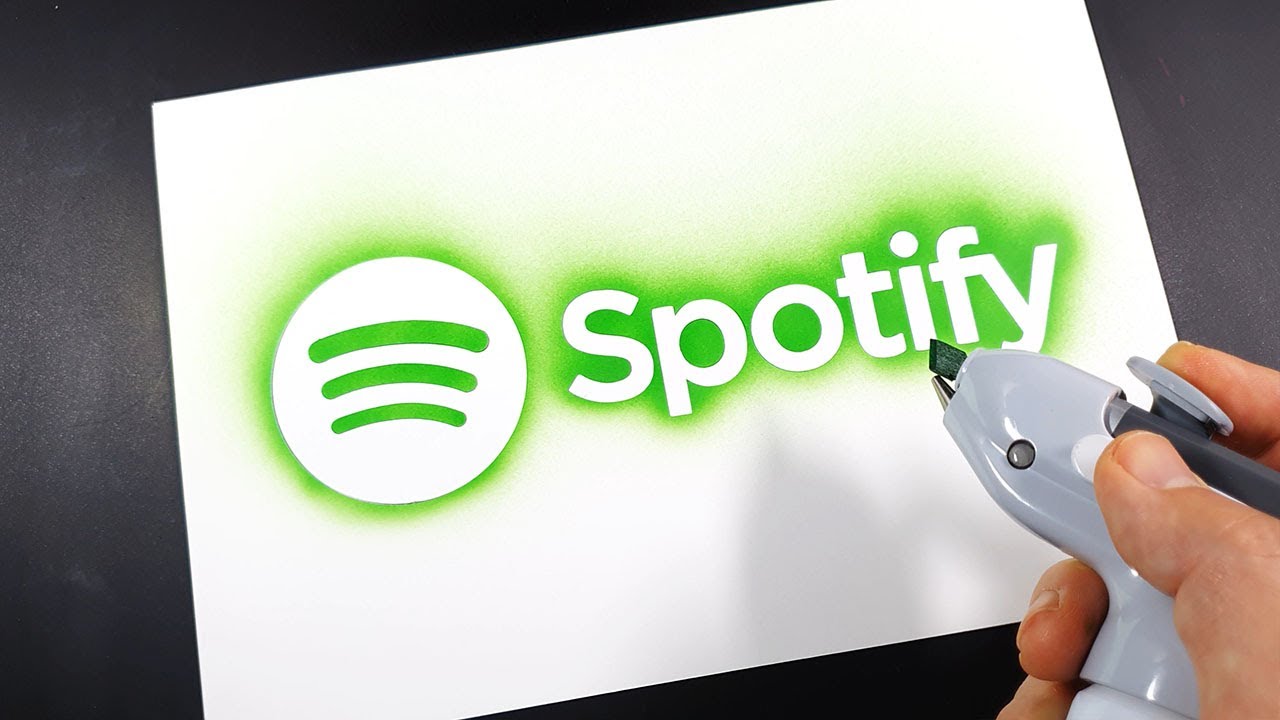 How to draw Spotify logo with a stencil | Logo art | Stencil art - YouTube