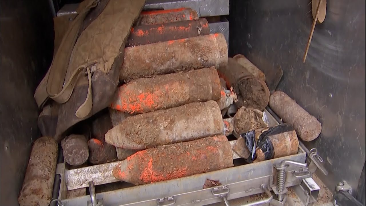 Clearing unexploded bombs (WWI) (Verdun, France) - ITV News - 7th ...