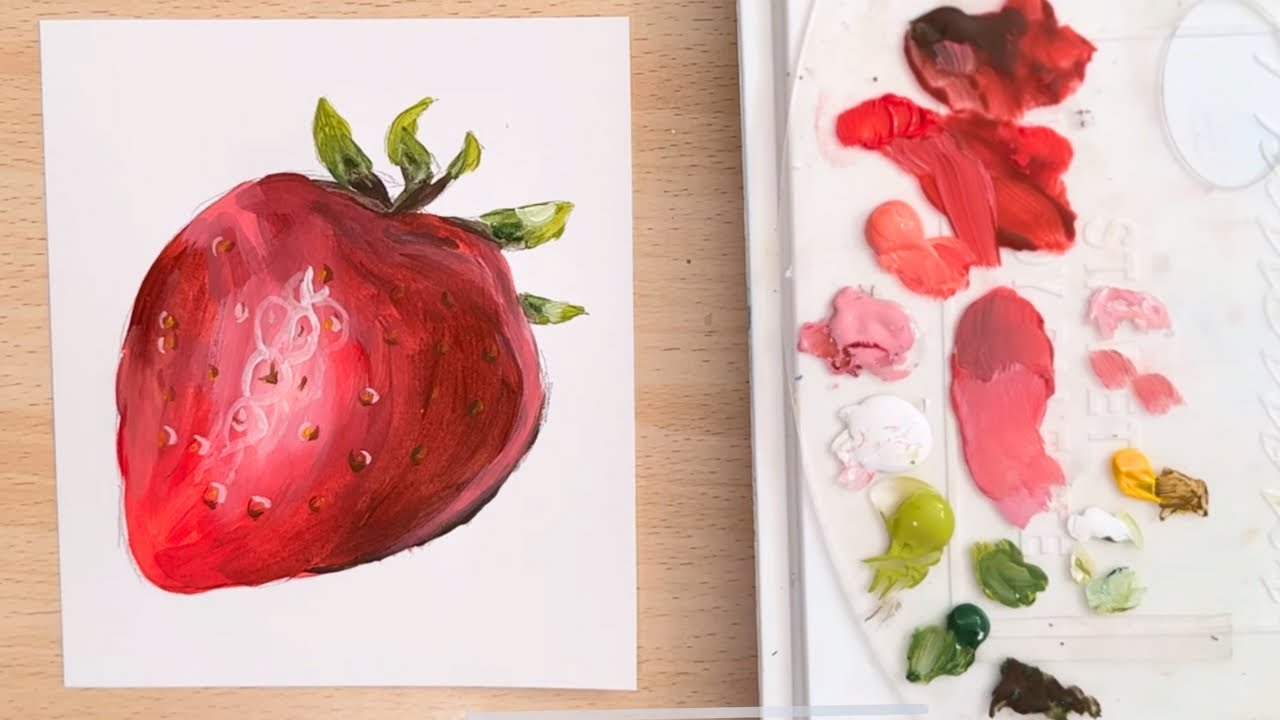 How to Paint a Realistic Strawberry with Acrylics - Easy Step-by-Step ...