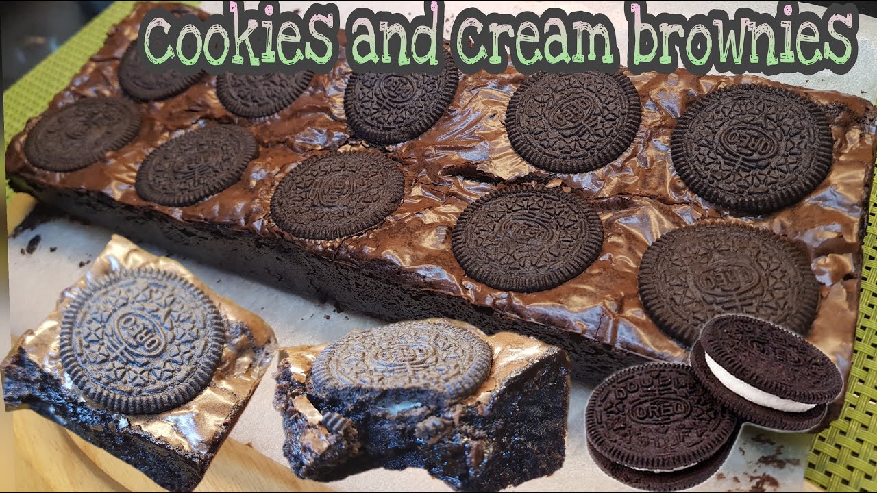 Cookies and Cream Brownies alias Oreo Brownies. Tinggi shiny crustnya ...