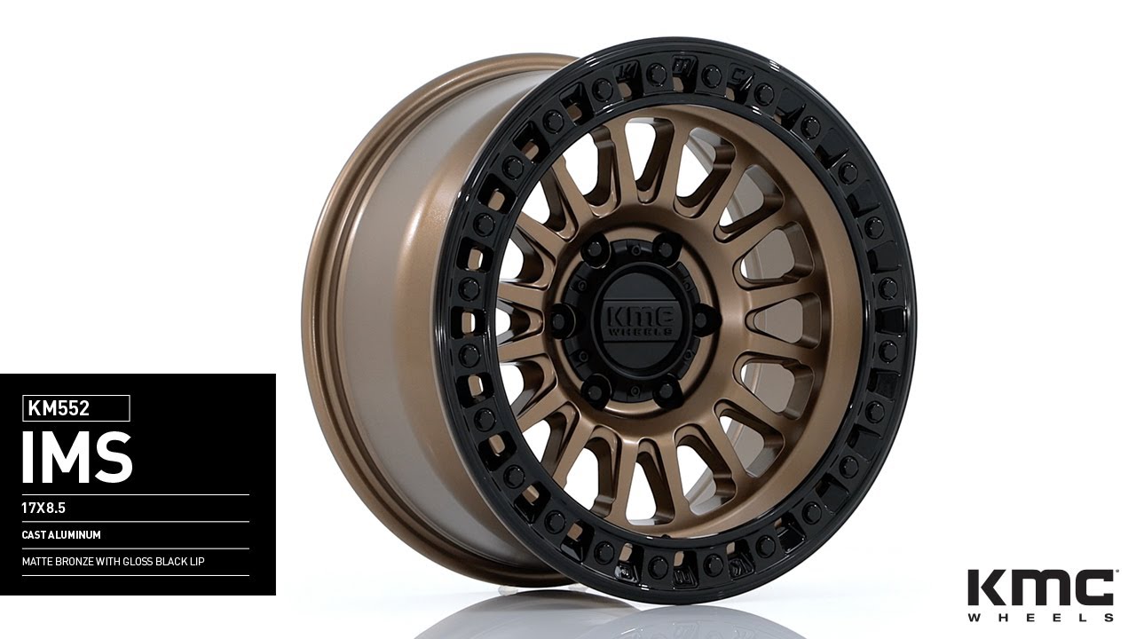 KMC IMS KM552 - 17X8.5 - MATTE BRONZE WITH GLOSS BLACK LIP - YouTube